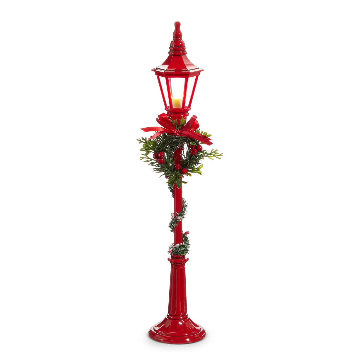 LIGHTED RED LAMP POST – Nicholas and Co