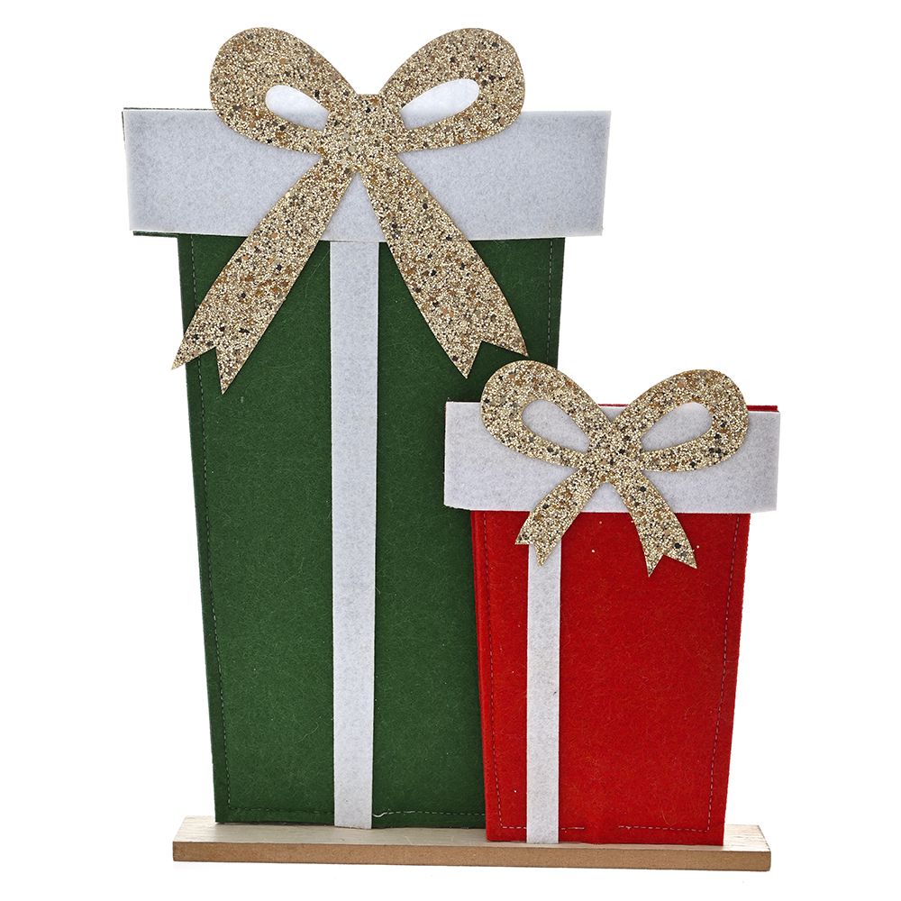 Green & Red Gift Box On Base 35cm – Nicholas and Co